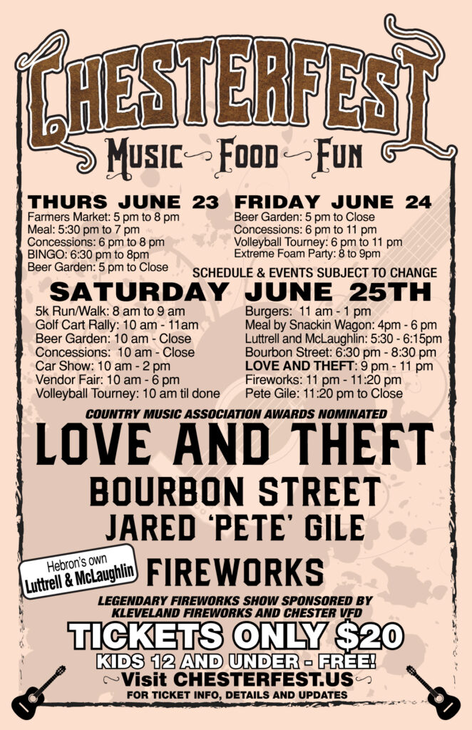 Home of Chesterfest and other Chester Nebraska Events!